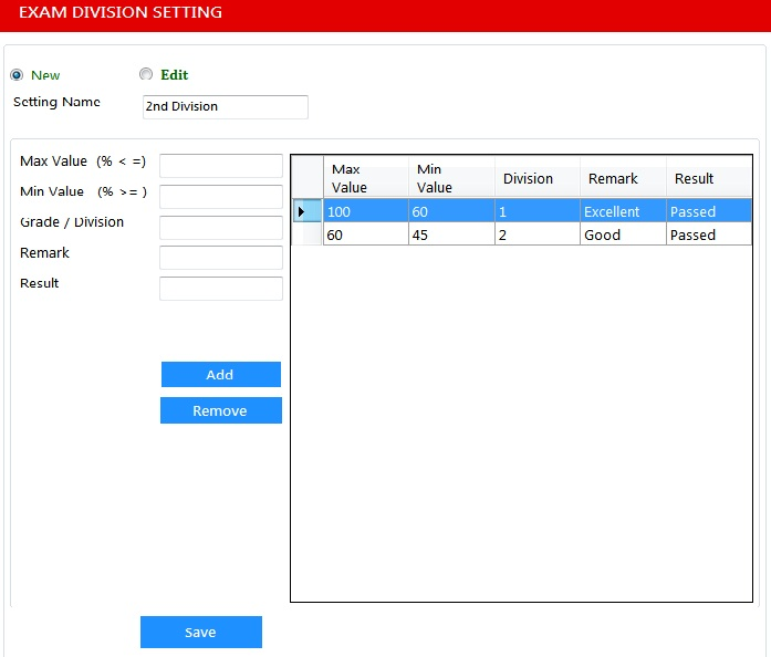 Create and Apply Division Settings for Class