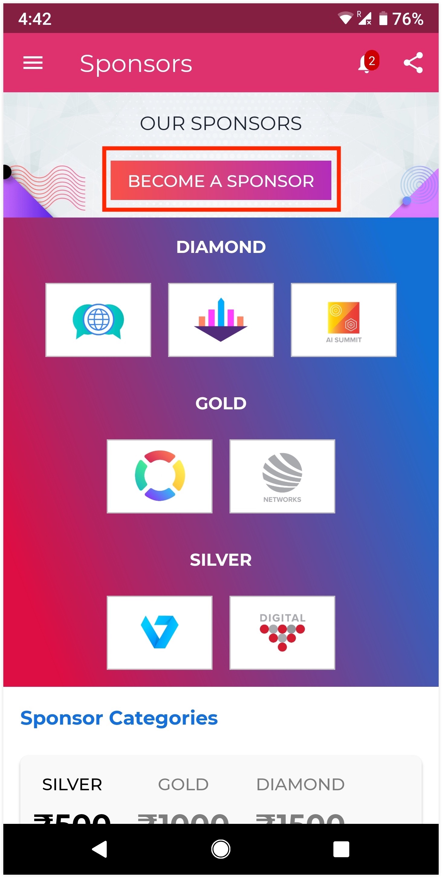 Sponsoring an event - Zoho Backstage for attendees