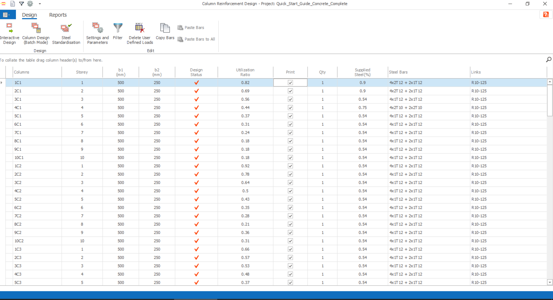 Overview of the Column Summary Table