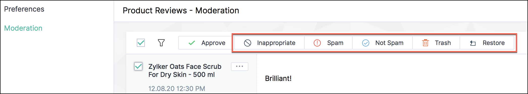 Sort Product Reviews