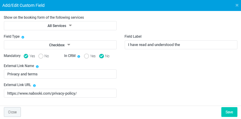 How to add a privacy policy checkbox