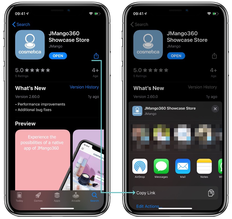 How to get the link to my app on the App Stores?