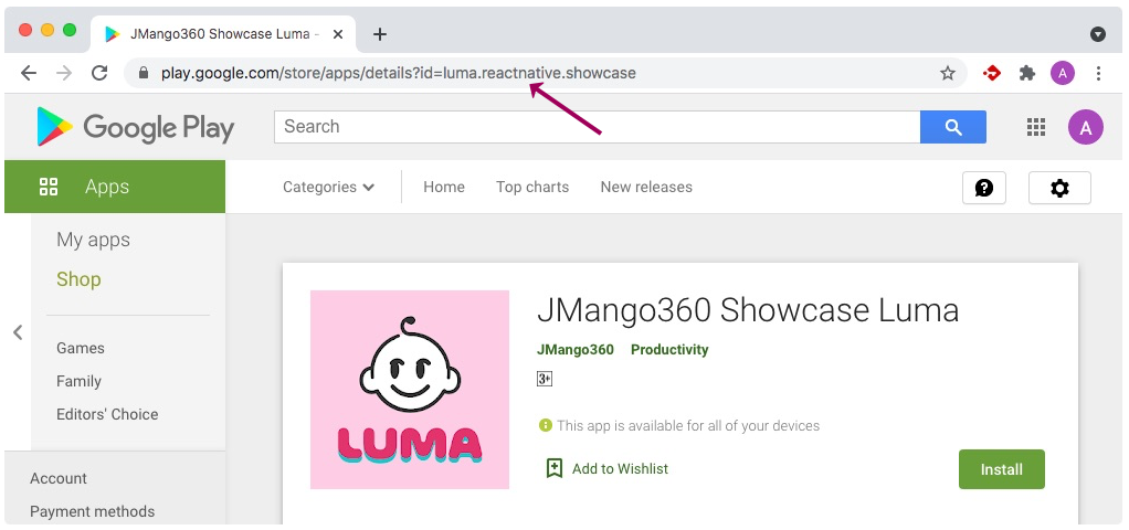 How to get the link to my app on the App Stores?