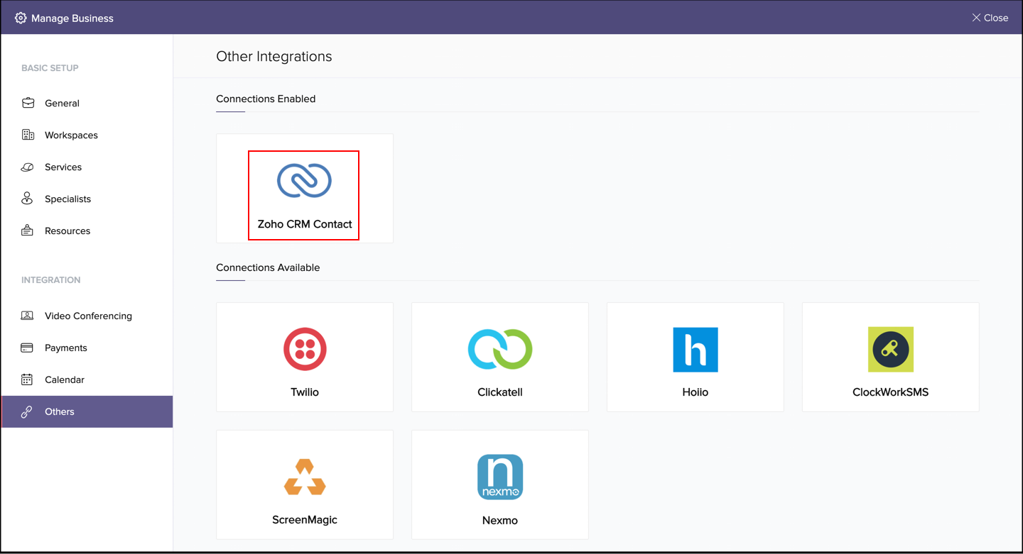Zoho CRM Contact Integration