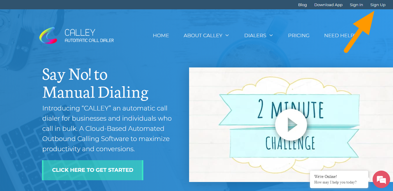 How do i create a free automatic call dialer account using Calley?