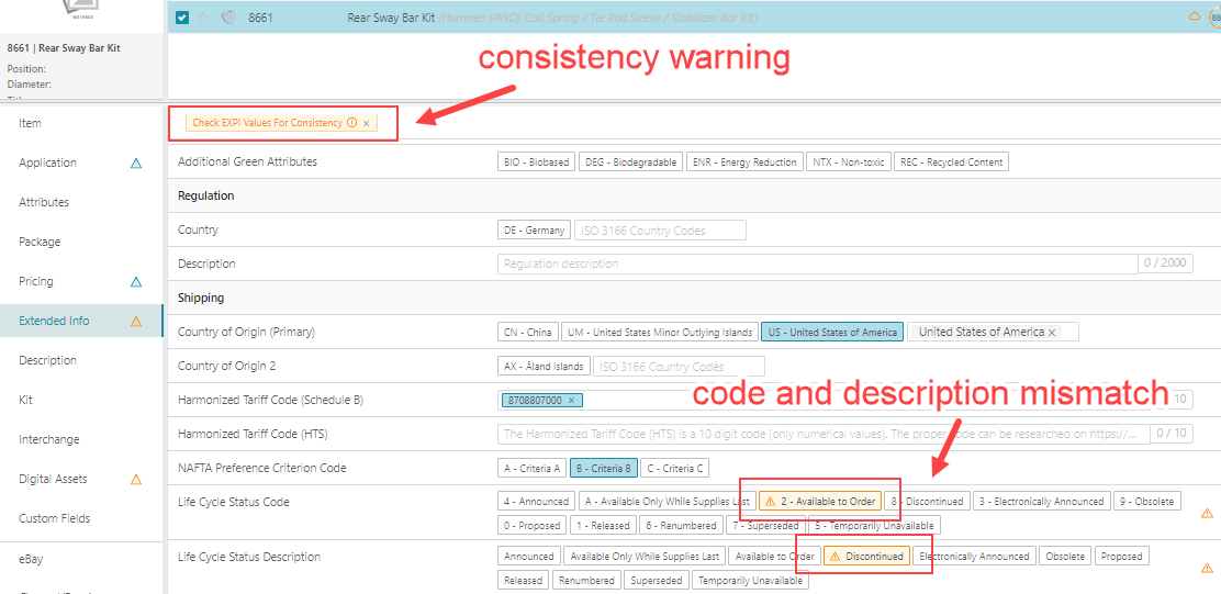 Life Cycle Status Code & Description