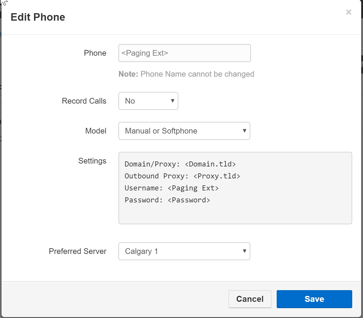 Registering an Algo 8301 to a paging user extension – Support