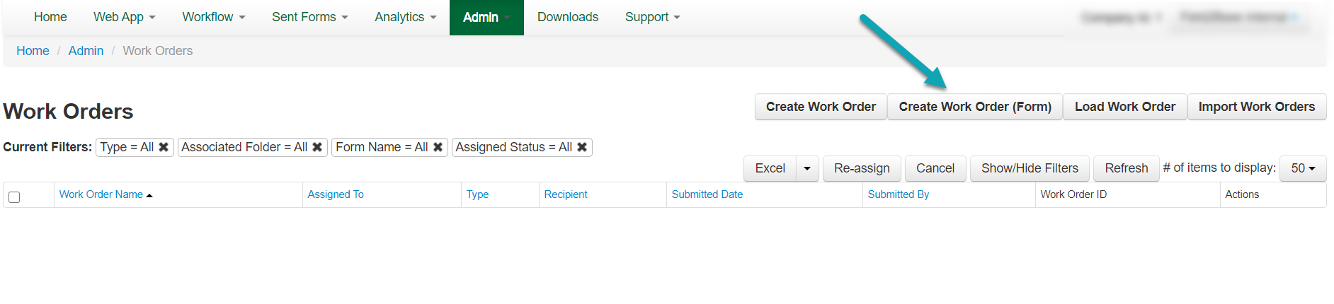 Dispatching Work Orders from the Portal
