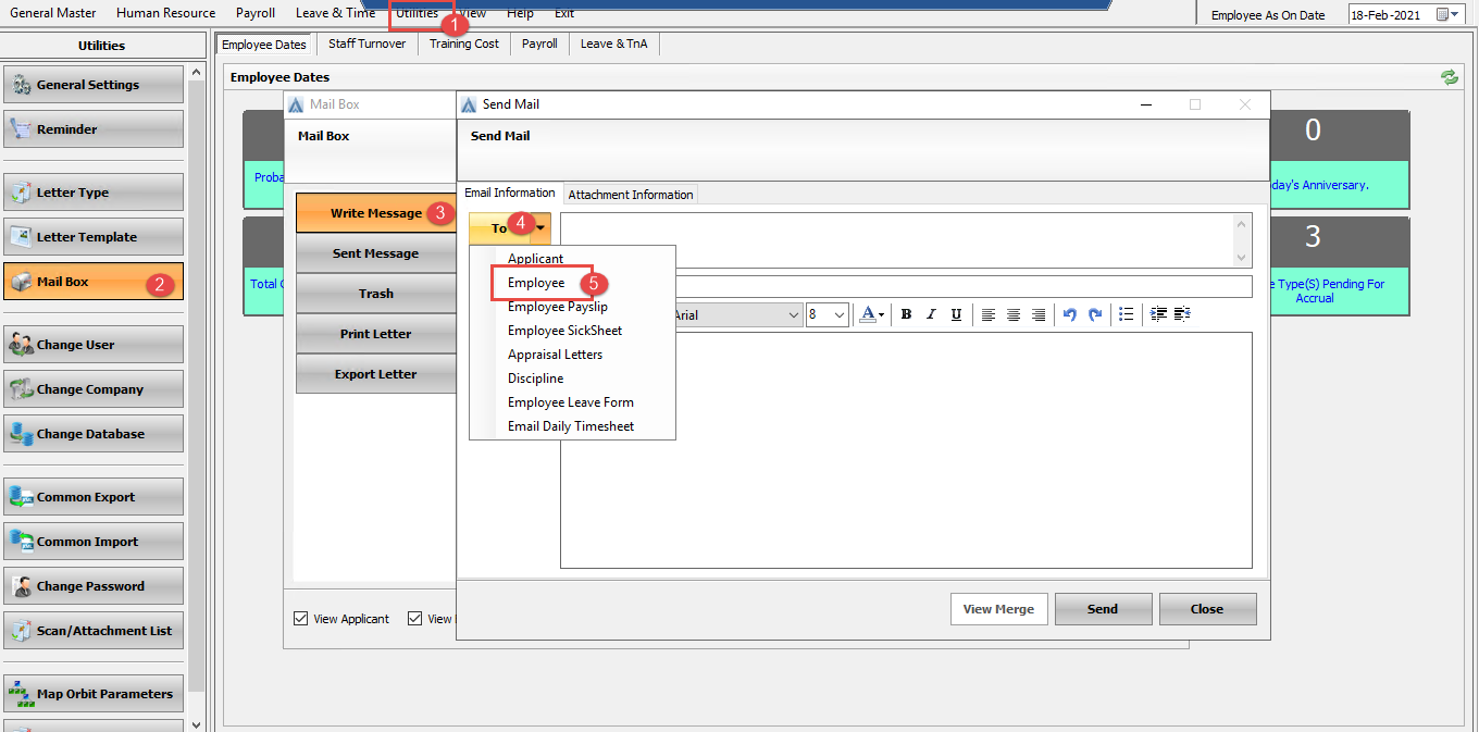 How to email self service login details to selected or all employees