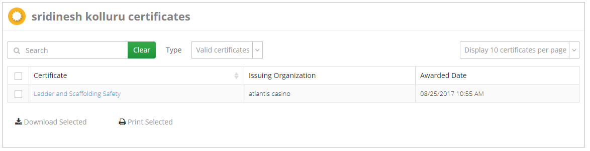 Viewing Transcripts and Certificates of Completion