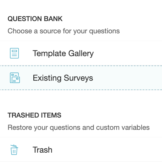 Zoho Survey Question Bank | Online Help Guide