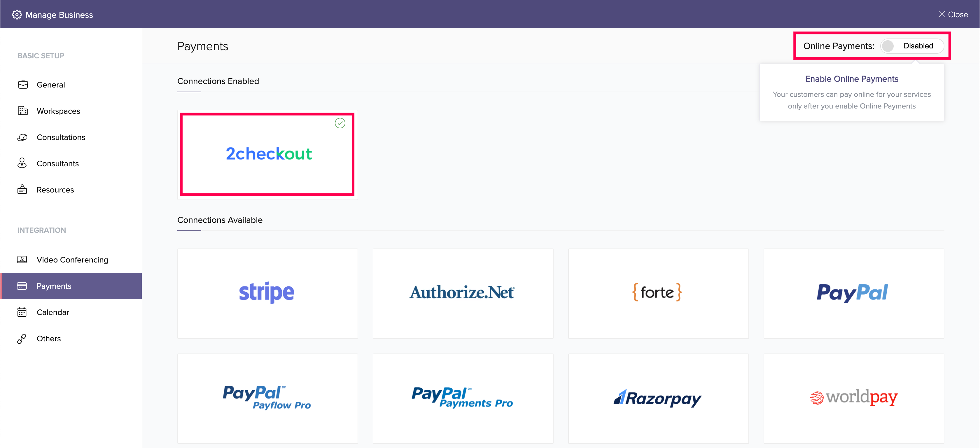 2Checkout Payment Integration