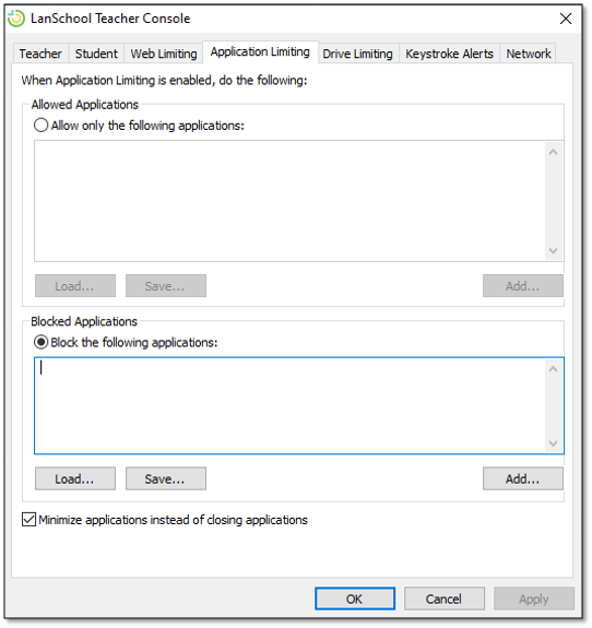 Limiting Application Use