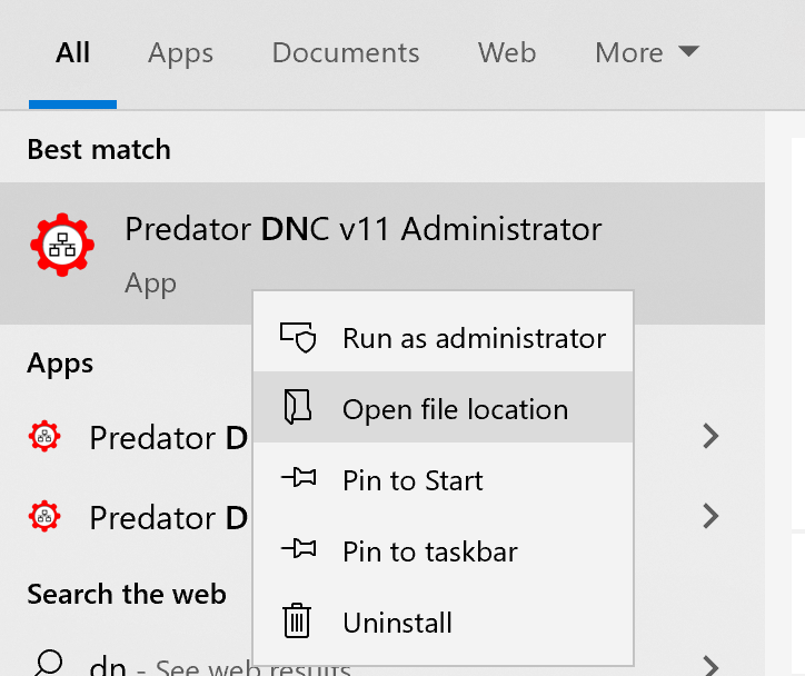 How to Restore the Predator DNC Administrator Shortcut