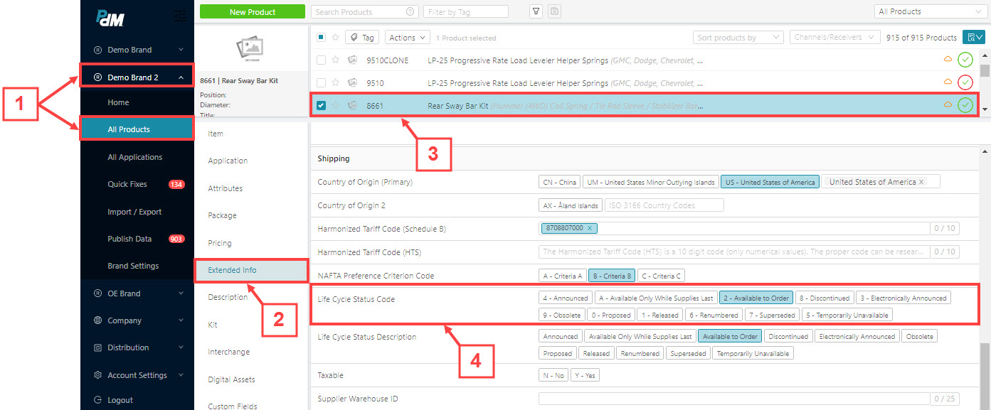 Life Cycle Status Code & Description