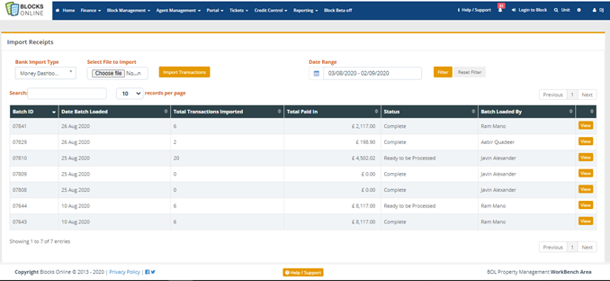 3.4.5 Import Receipts