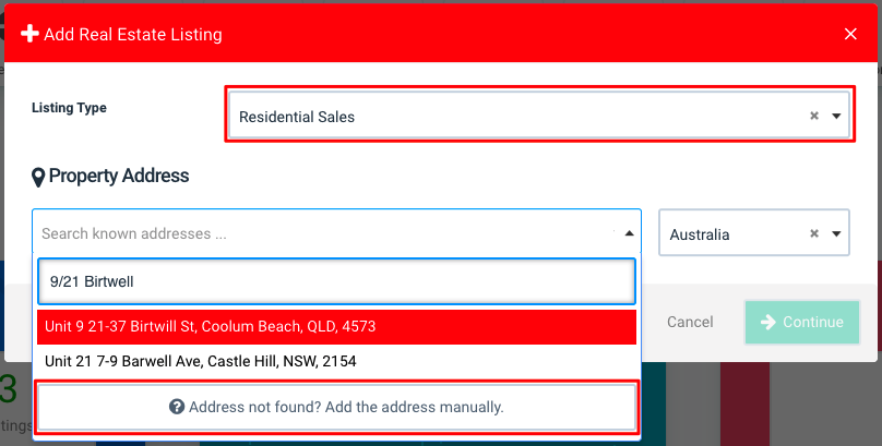 Add a Listing and make it Available - All property types