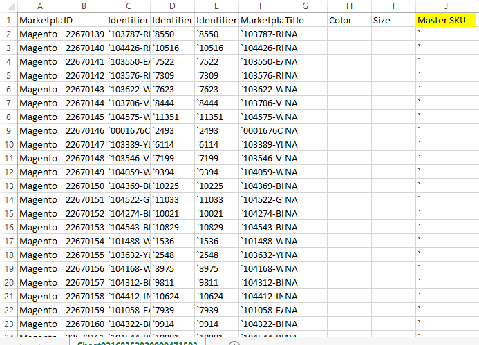 Manage Listings (SKU mapping)