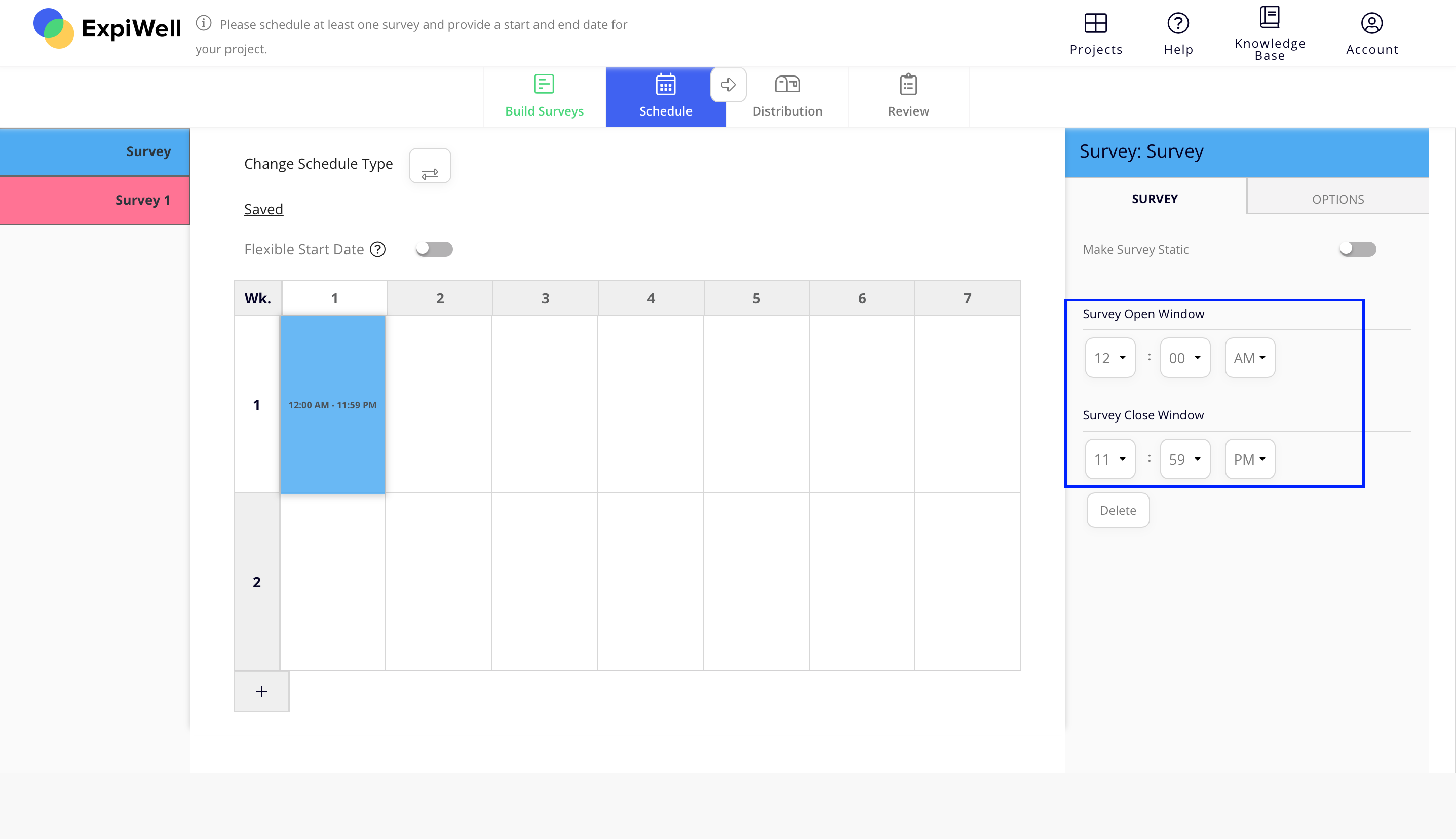 ExpiWell: Rolling Schedule for EMA and ESM