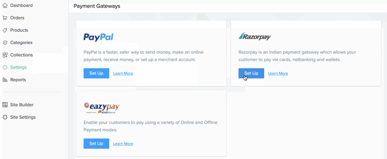 You’ll now be redirected to Razorpay’s login page.