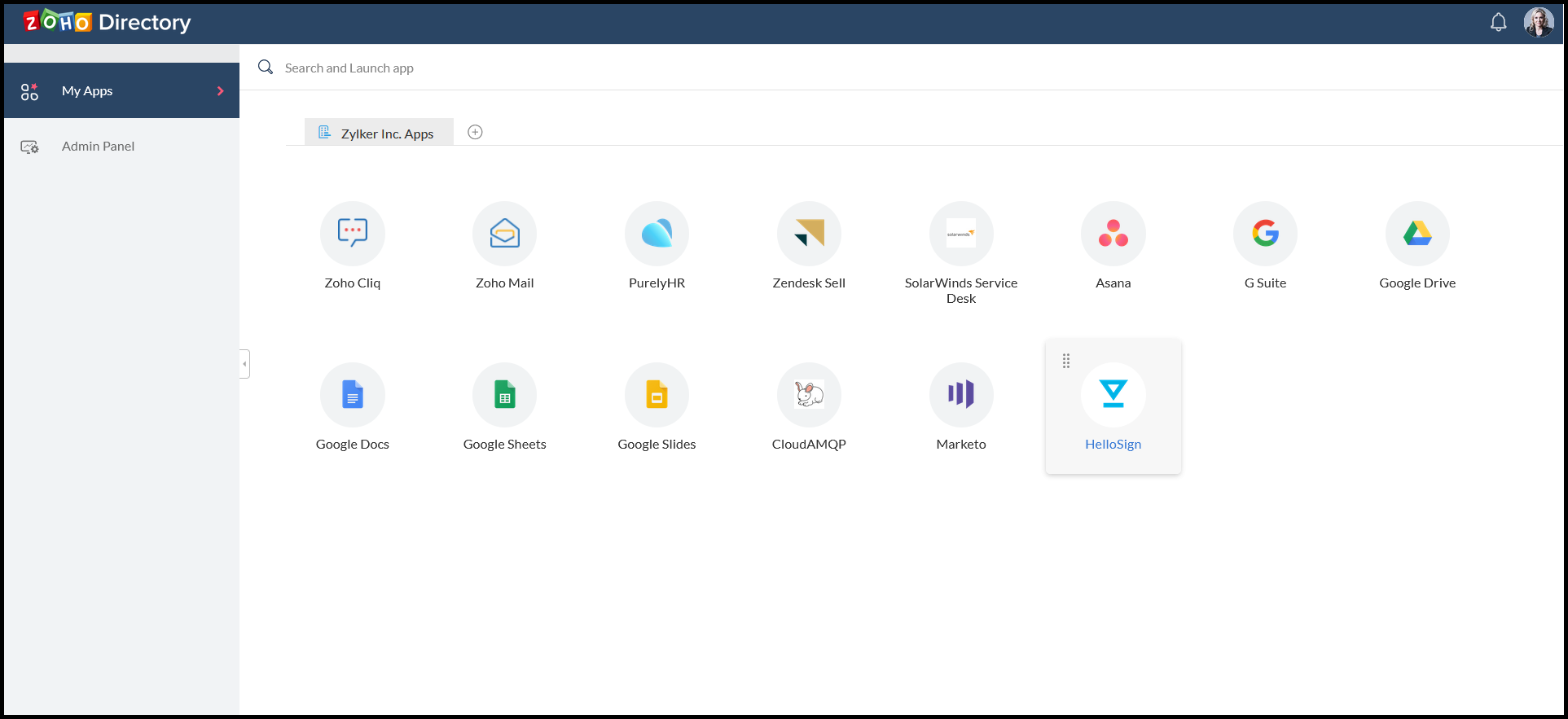 Manage Apps - HelloSign for Zoho Directory | Markeplace Installation ...