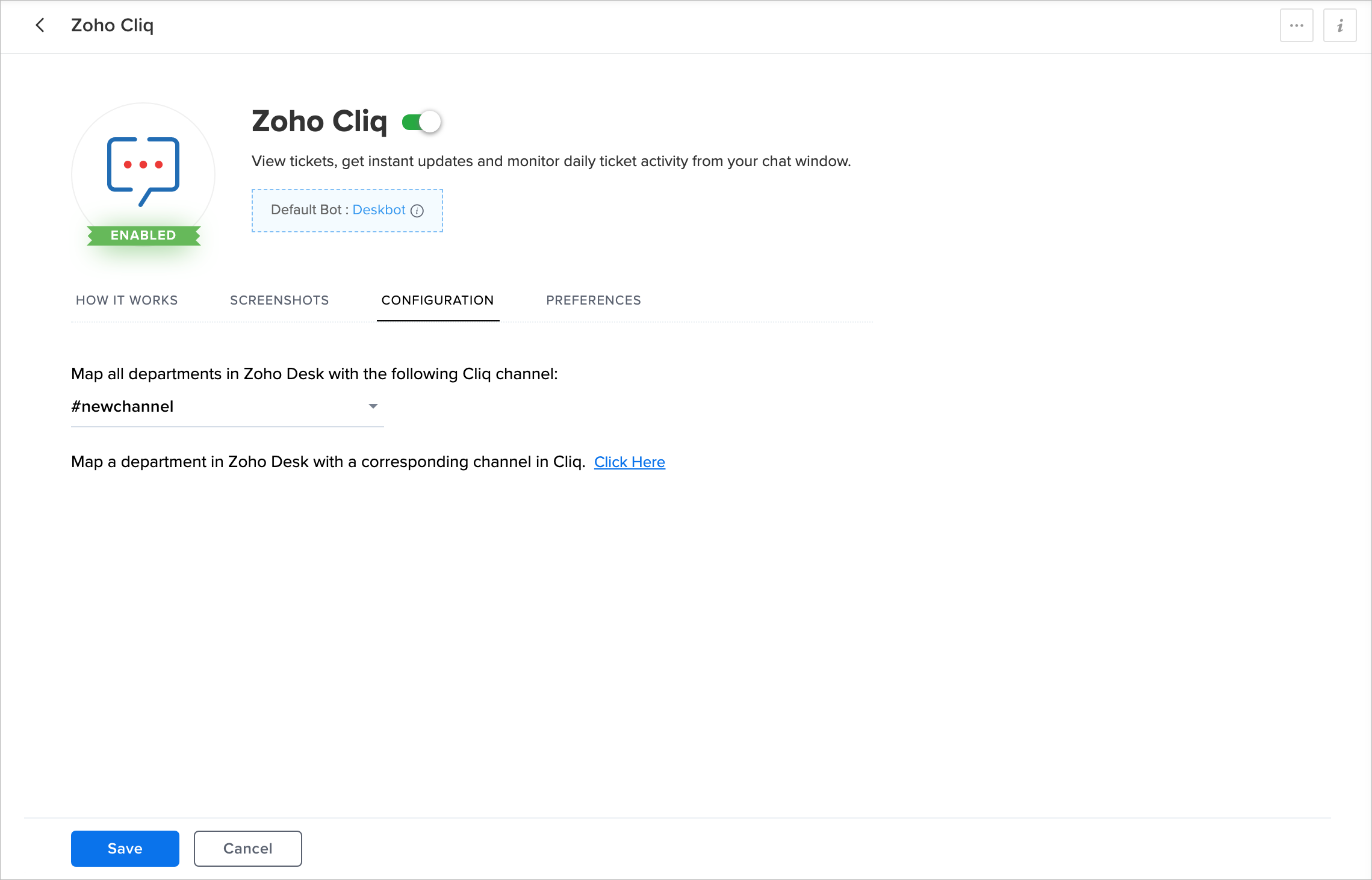 Cliq Integration - Zoho Desk Knowledgebase