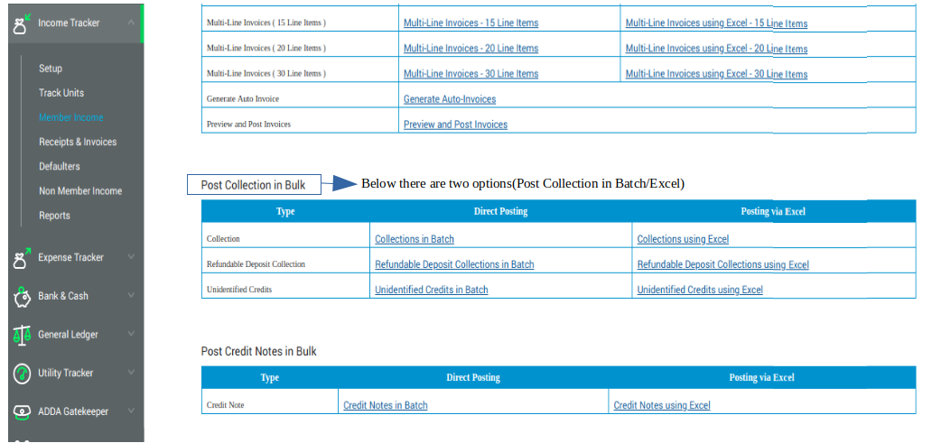 How to Post the Collection in batch or using excel Template?