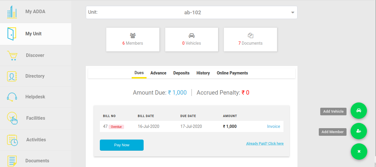 How to add tenant or other user to my unit on ADDA