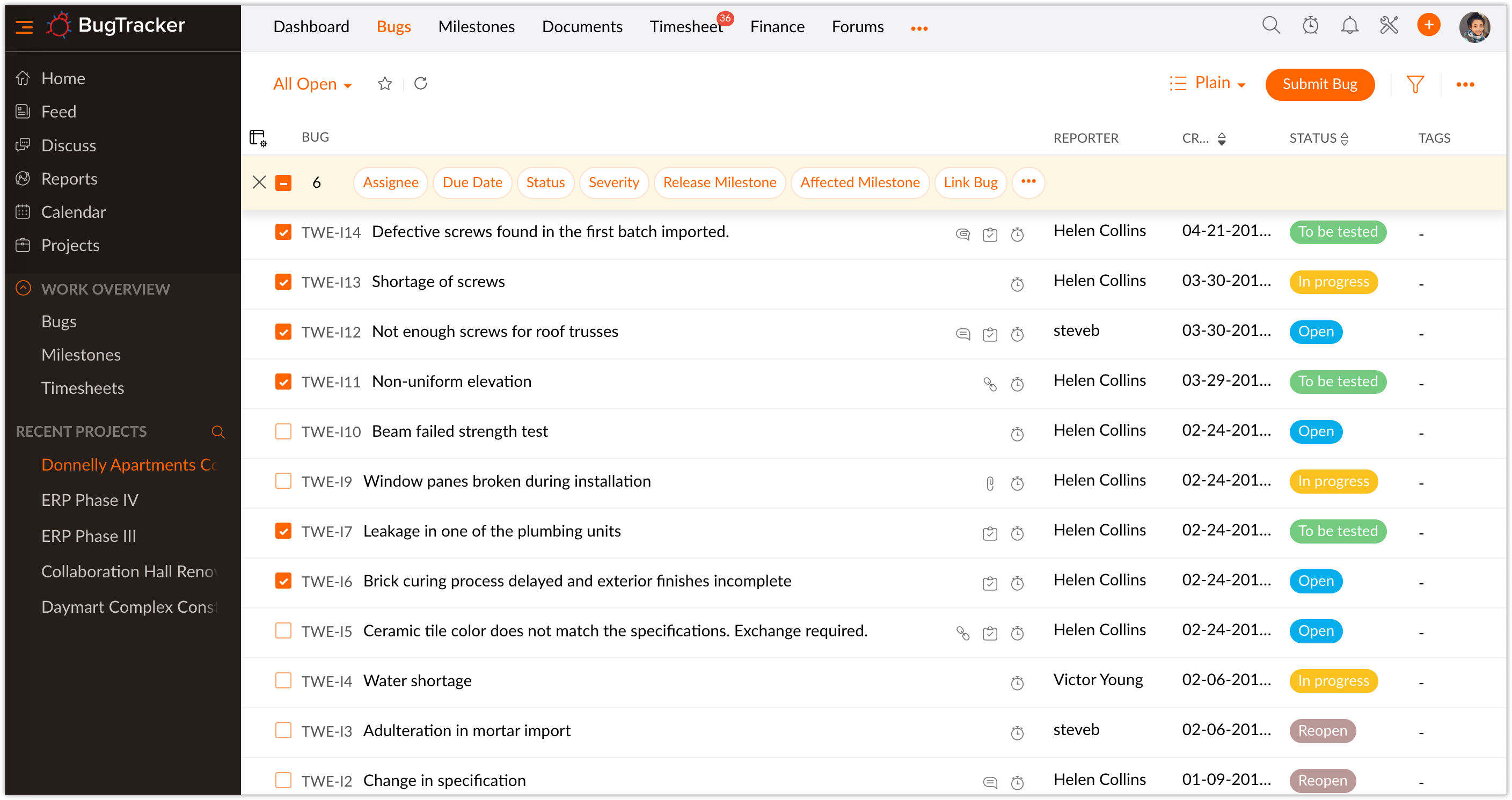Update Bugs | Online Help | Zoho BugTracker