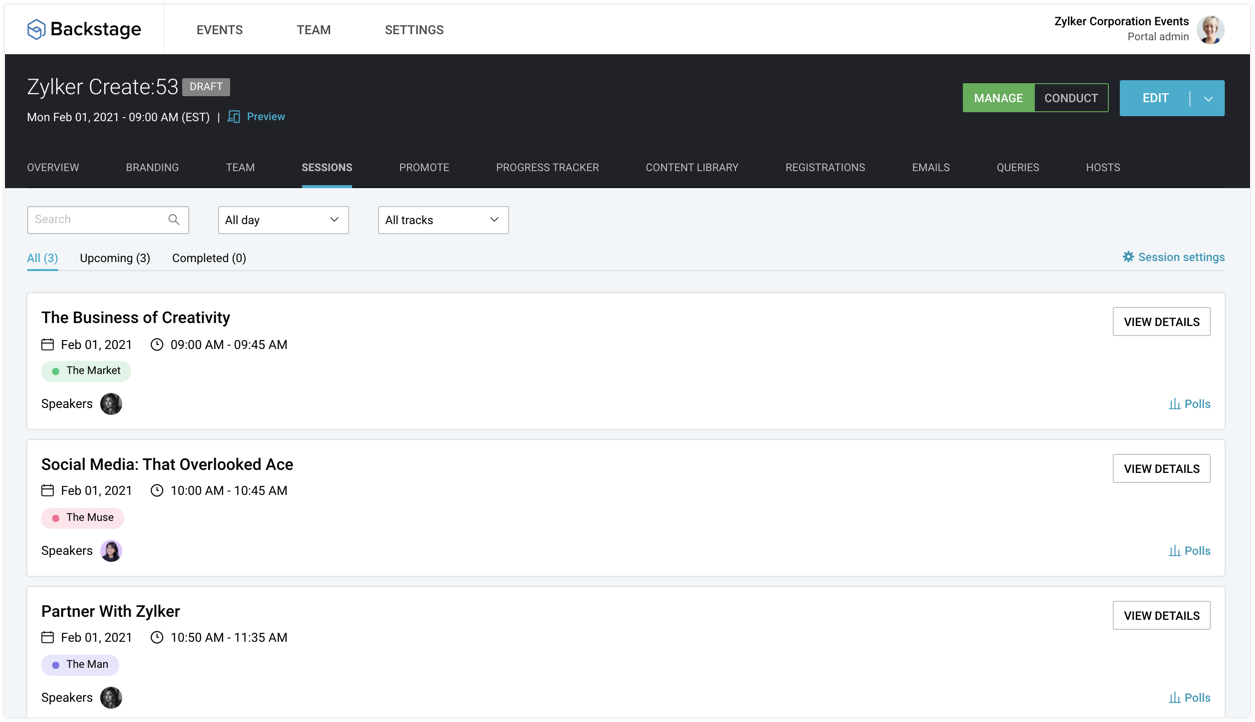 Setting up an online session with Zoom | Zoho Backstage
