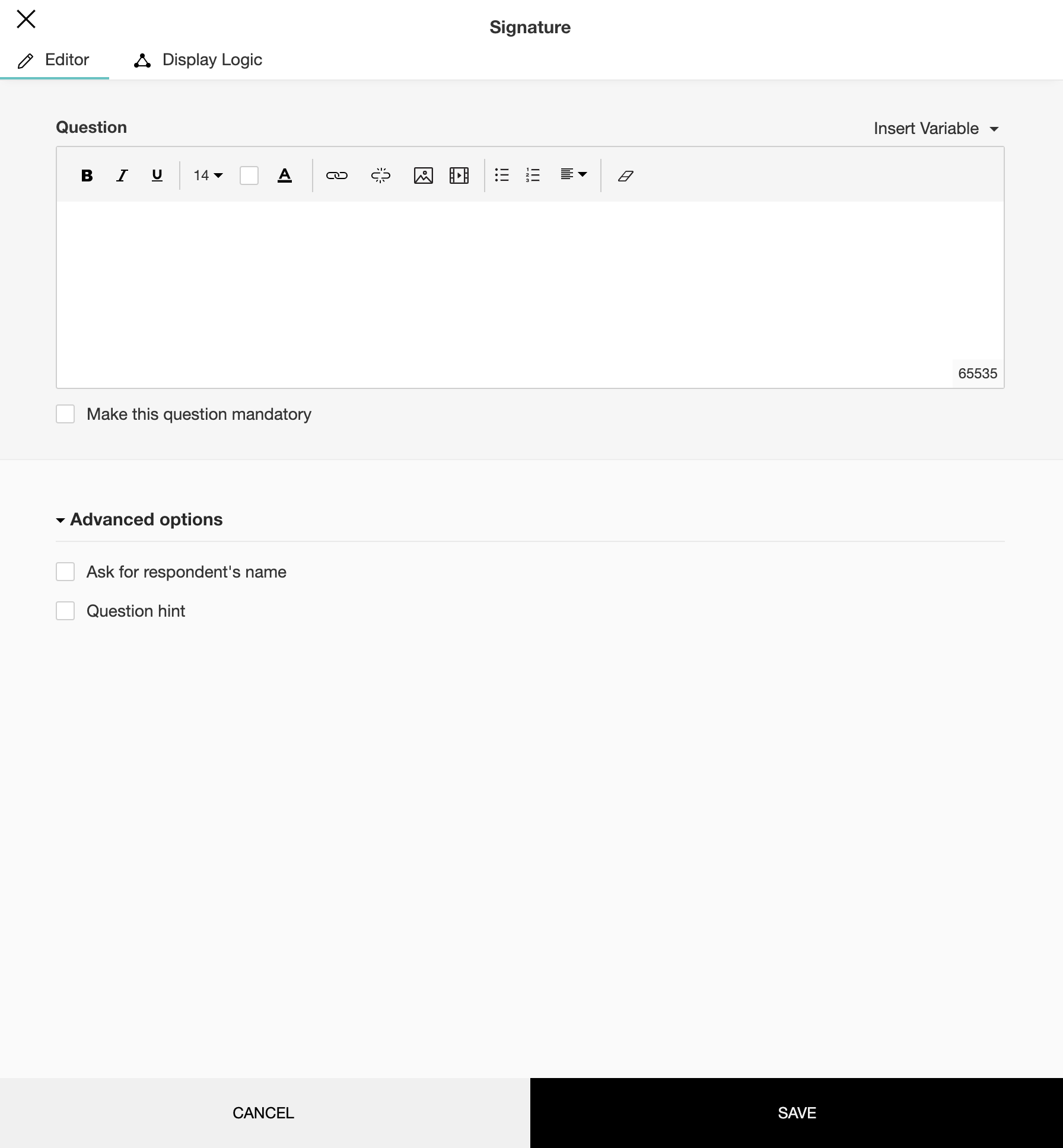 How to Create Signature Questions in Zoho Survey | Online Help Guide