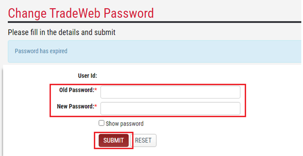How do I change TradeWeb Live! Login Password?