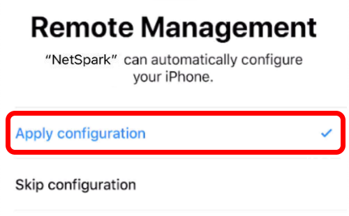 Installing Netspark with Uninstall Protection on iPhone/iPad