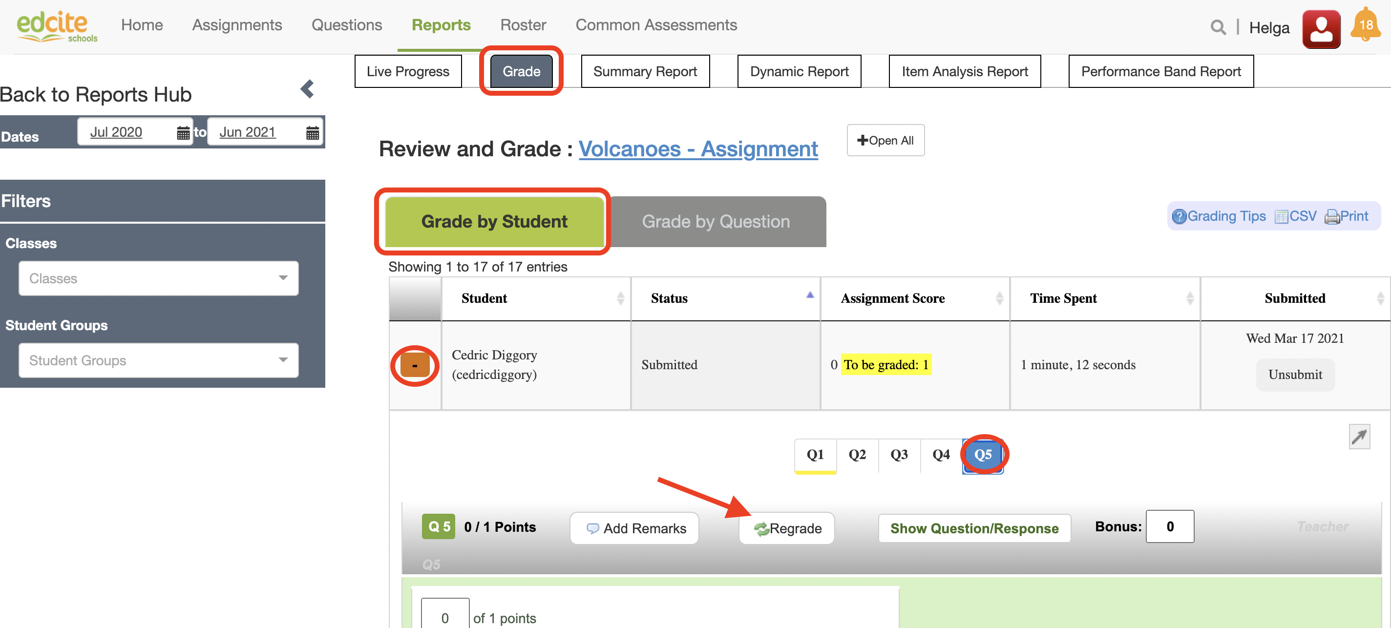How to Regrade Students' Work
