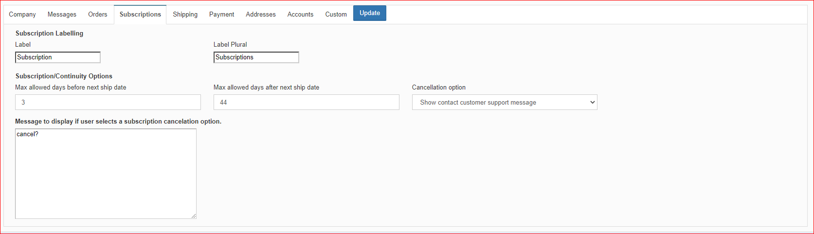 Admin - Subscriptions