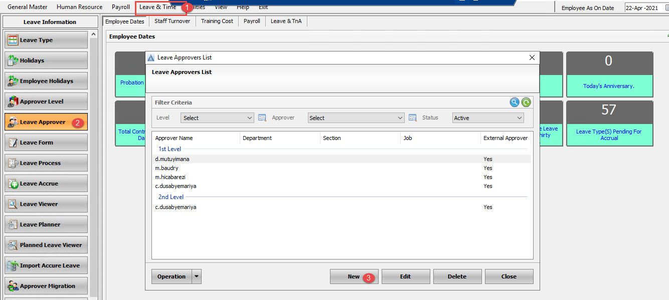 How to assign Leave approver and map leave types to user