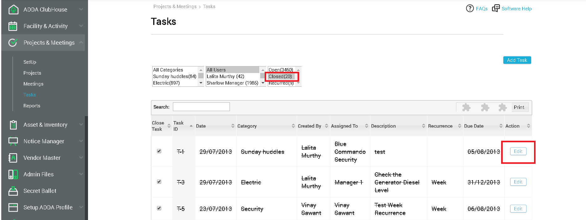 How to re-open a closed task