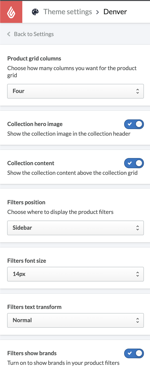 Category Sidebar Filters