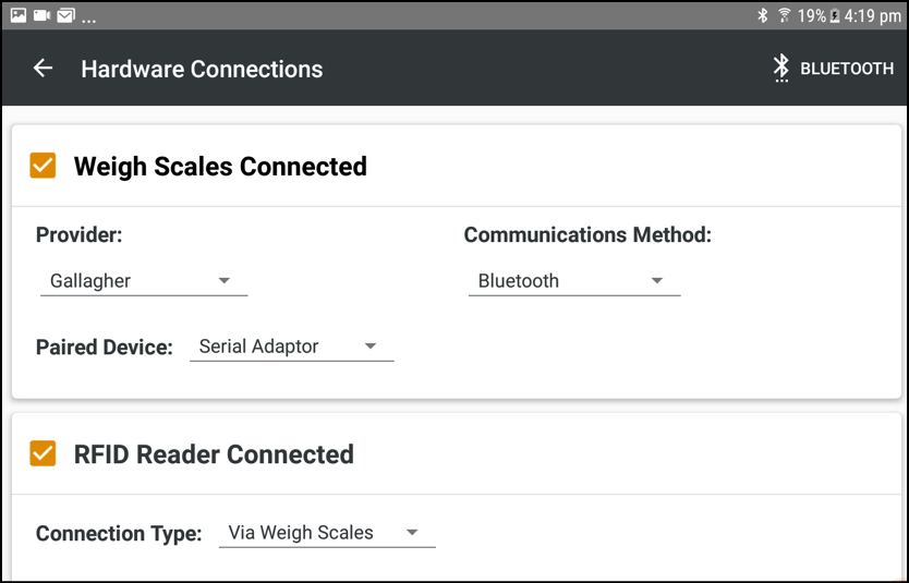 Setup Gallagher TSi 2 Weigh Scale (app)