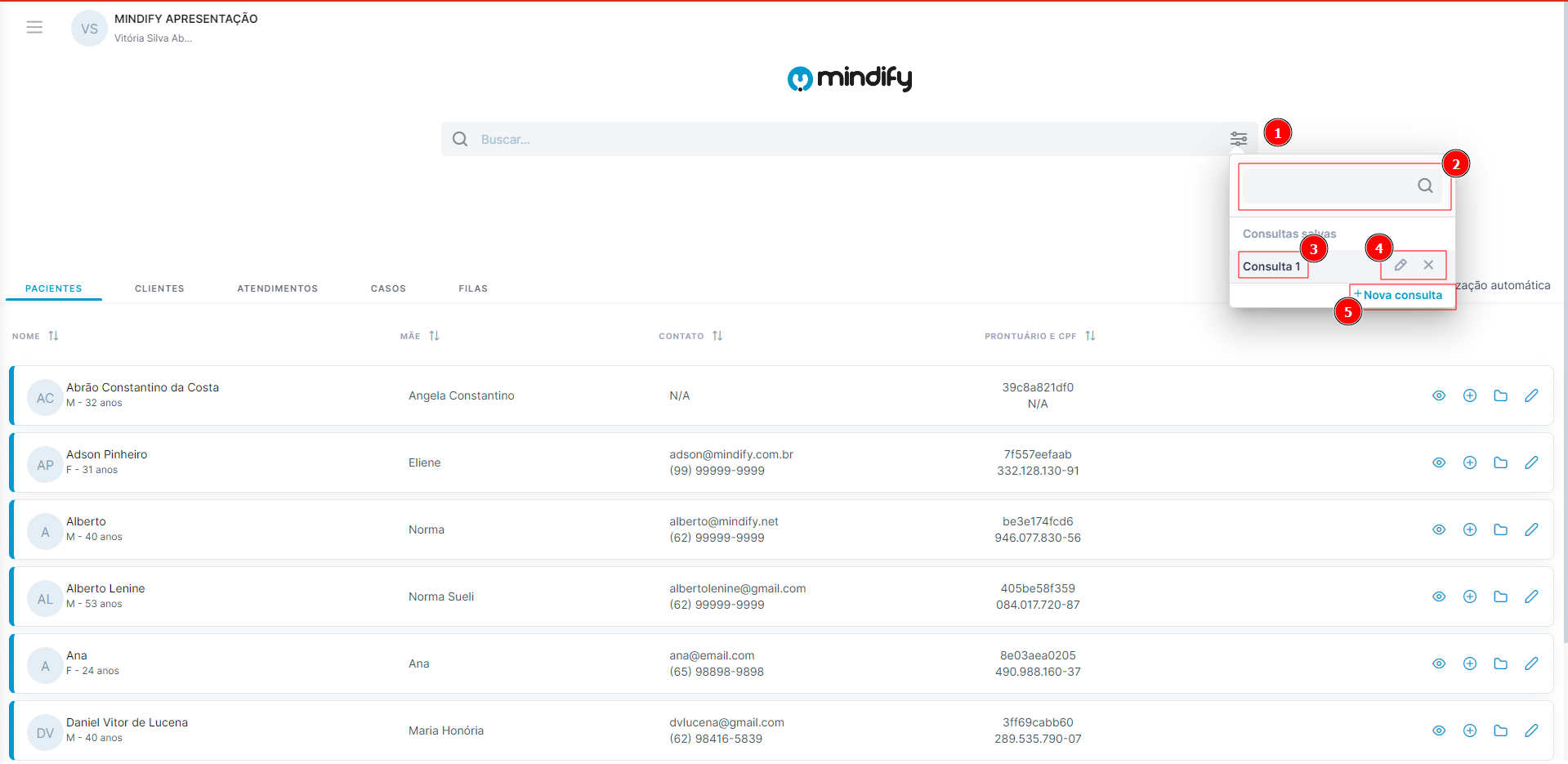 Módulo consulta na Mindify