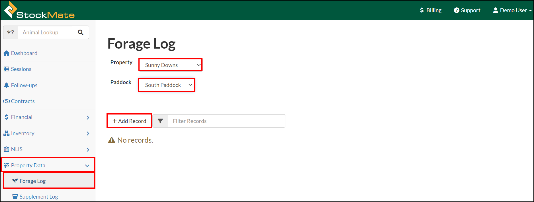 Forage Log (web & app)