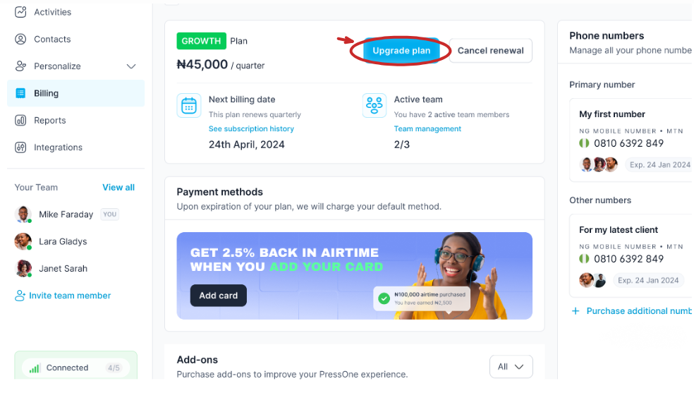 How To Upgrade my subscription?