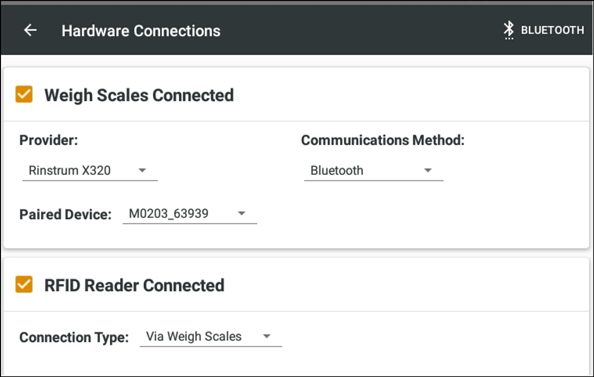 Setup Rinstrum X320 Weigh Scale (and EID Reader) (app)