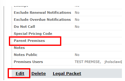 How to Assign Parent- Child Relationships to Existing Premises