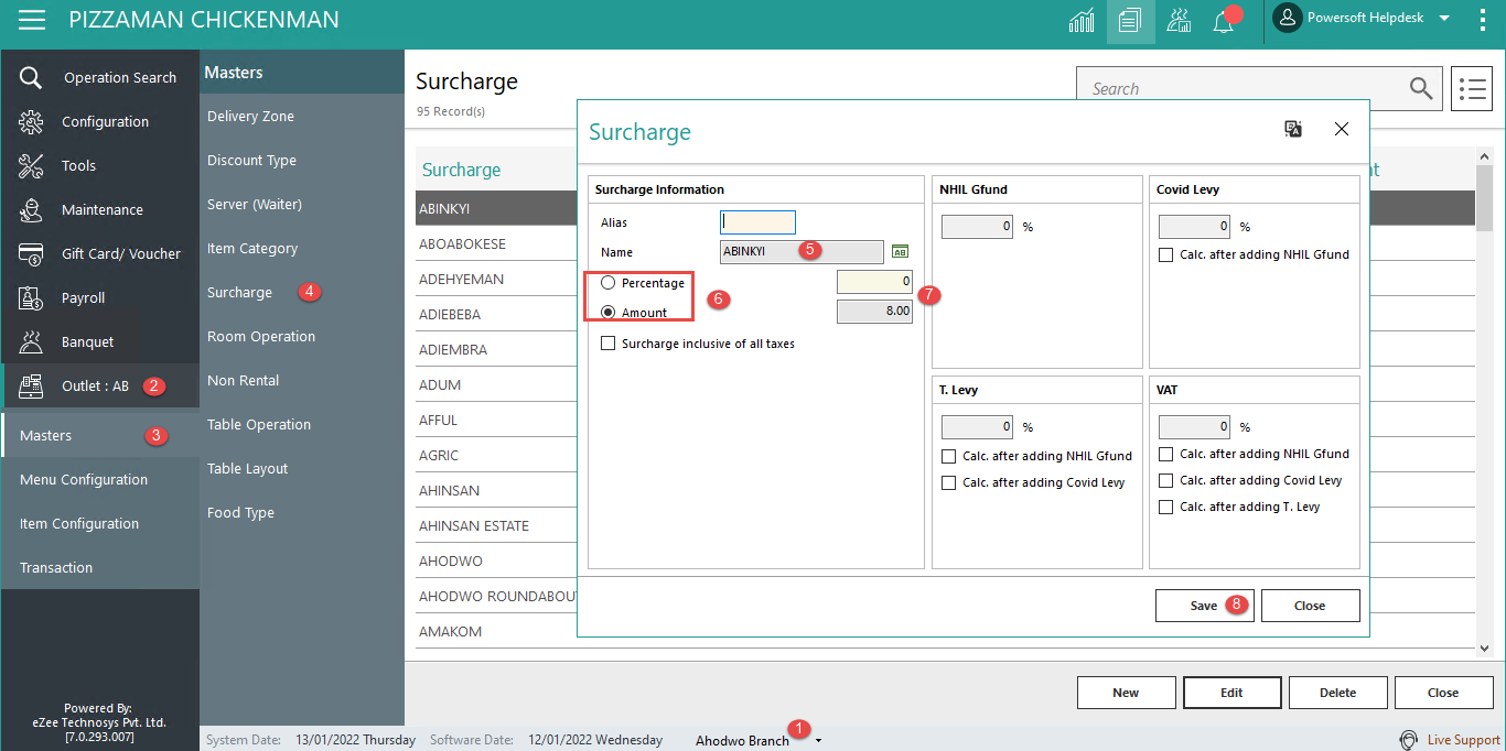 What is surcharge and how to create it