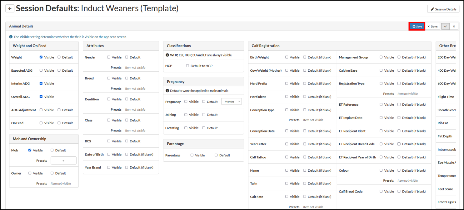 Session Templates (web)