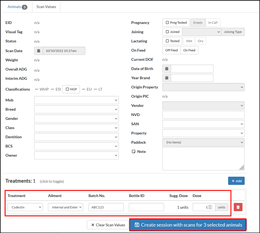 Create New Session – Bulk Session (web)