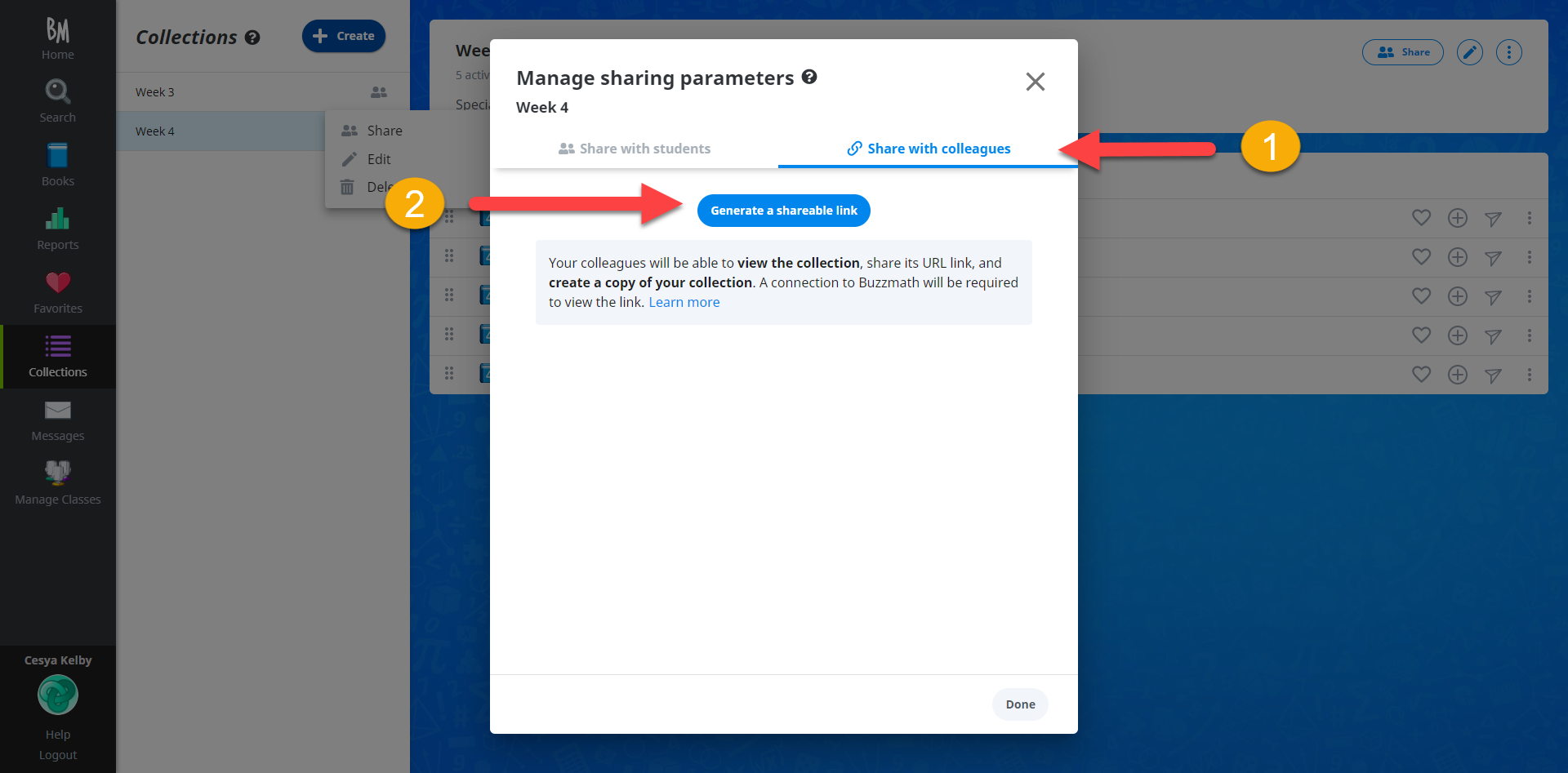 How to share my collections with my colleagues?