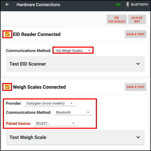 Setup Gallagher W610 v2 & W810 v2 Weigh Scale (app)