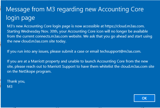 NEW - M3 Accounting Core Login Page